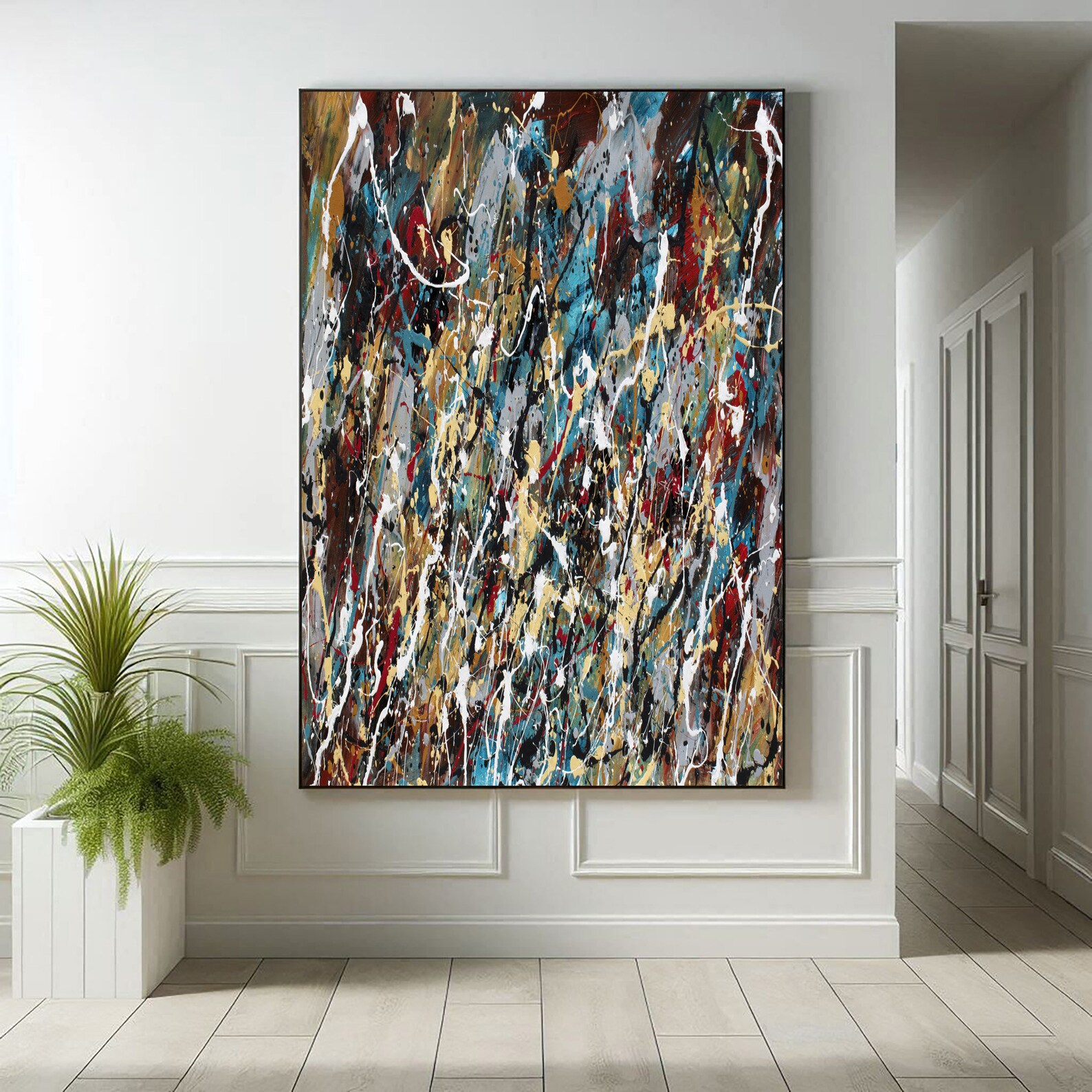 Extra Large Size Jackson Pollock Style, Drip Style Modern Art, Abstract ...