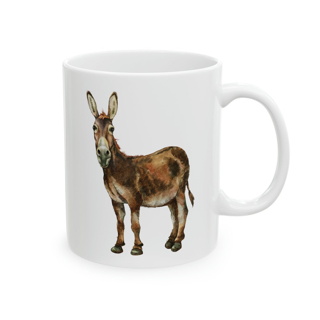 Donkey Mug Ceramic Mug 11oz Country Donkey Graphic Coffee Cup Farm ...