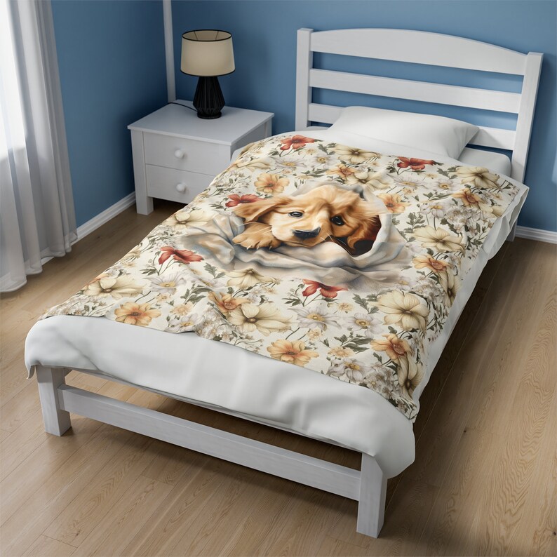 Golden Retriever Blanket 50"x60" Velveteen Plush Custom Dog Blanket ...