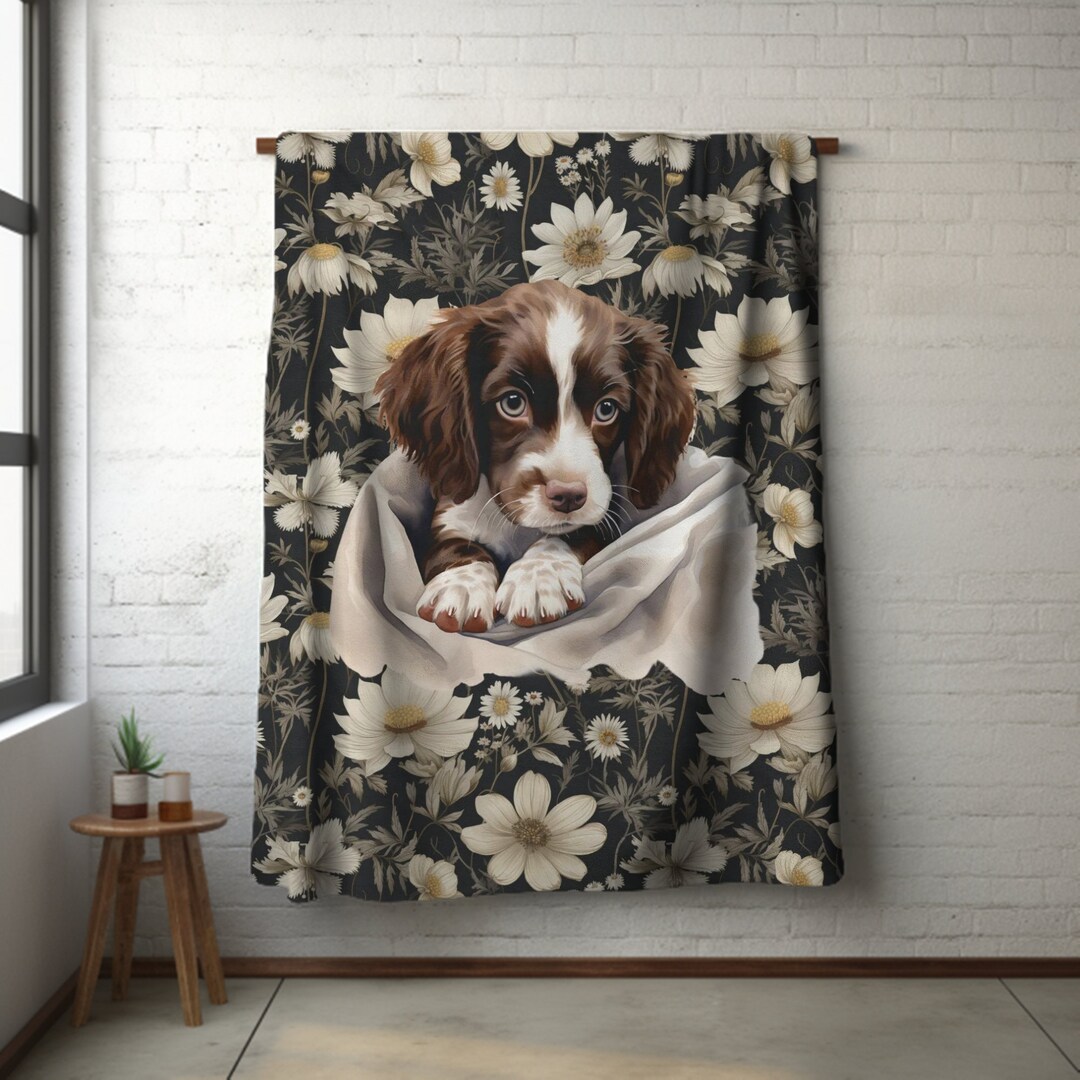 Springer Spaniel Blanket 50"x60" Velveteen Plush Blanket Spaniel Puppy ...