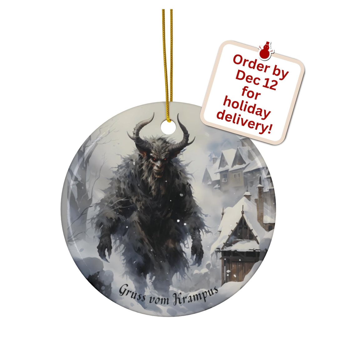 Krampus Ornament Ceramic Folklore Christmas Greetings From Krampus ...
