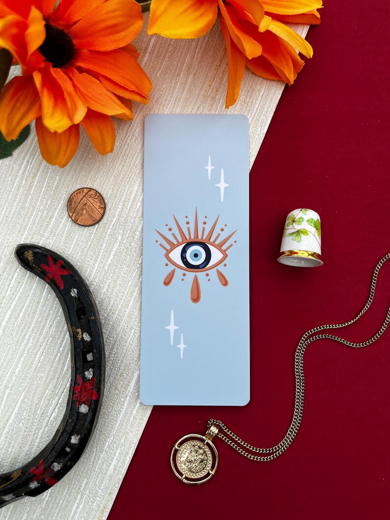 Evil Eye Protection Symbol Bookmark Handmade and Illustrated 300gsm ...