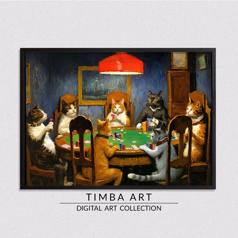 Cats Playing Poker - Etsy