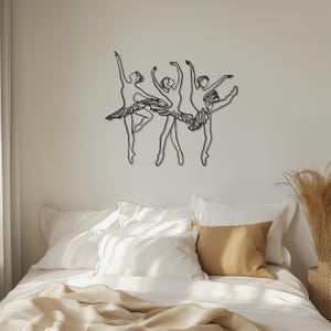 Elegant Ballerina Wall Art Decor - Metal Dancer Silhouette Hanging ...