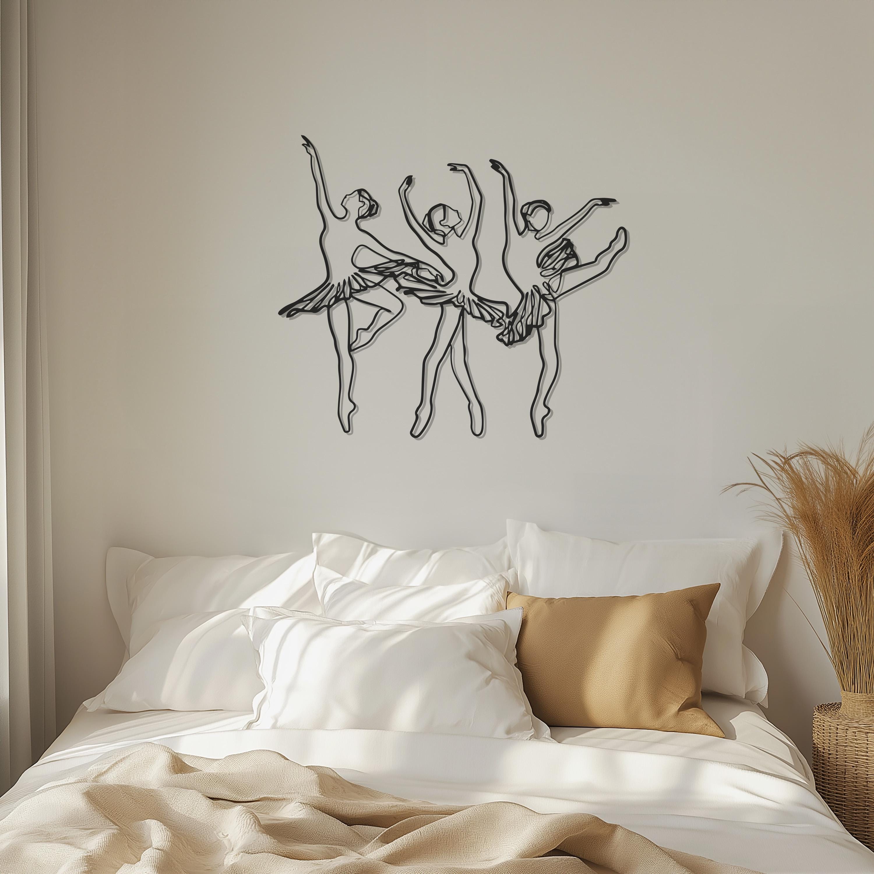 Elegant Ballerina Wall Art Decor - Metal Dancer Silhouette Hanging ...