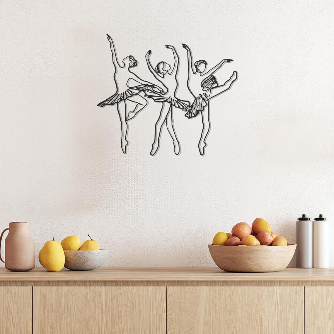 Elegant Ballerina Wall Art Decor - Metal Dancer Silhouette Hanging ...