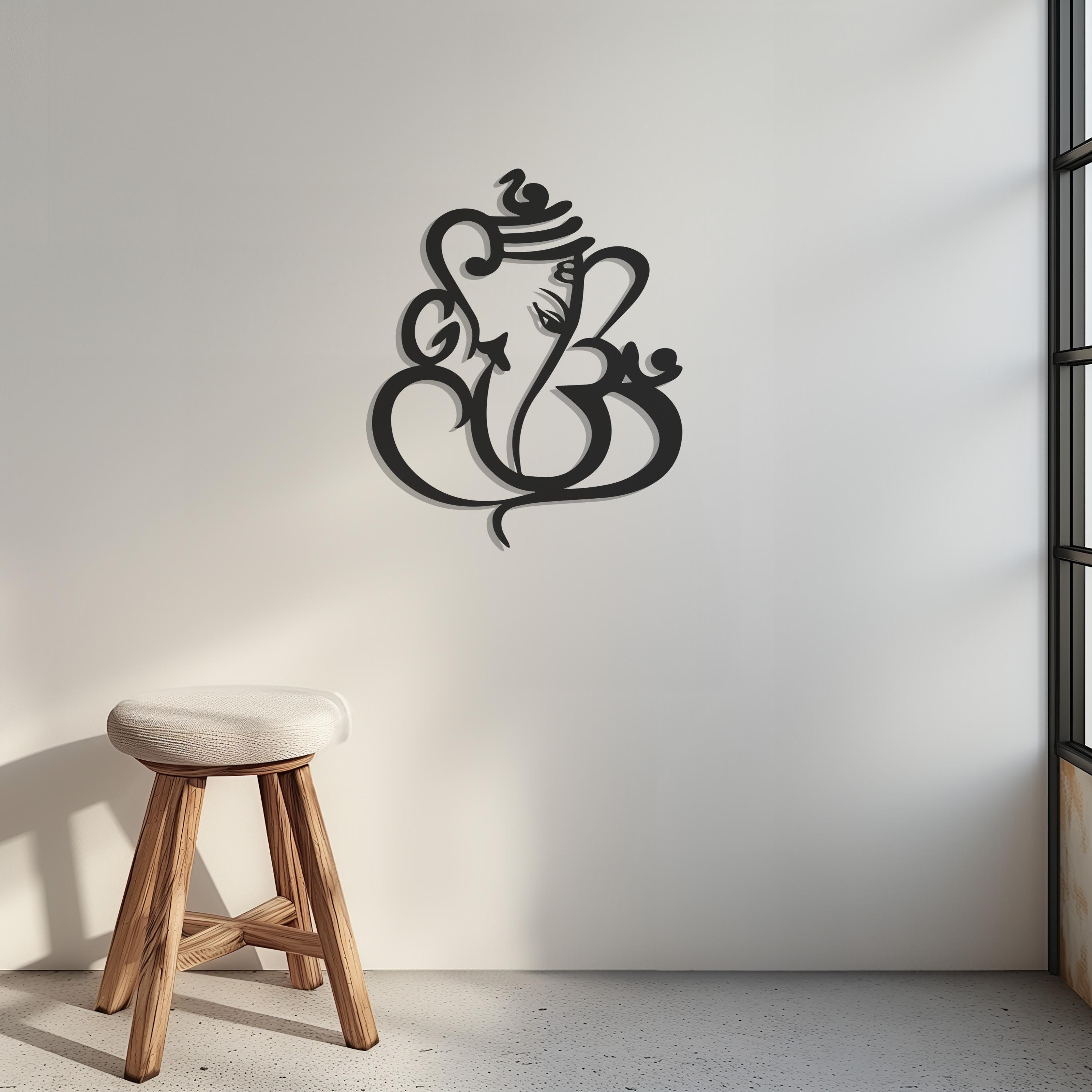 Lord Ganesha Metal Wall Art, Hindu God Wall Decor, Ganpati Wall Hanging ...