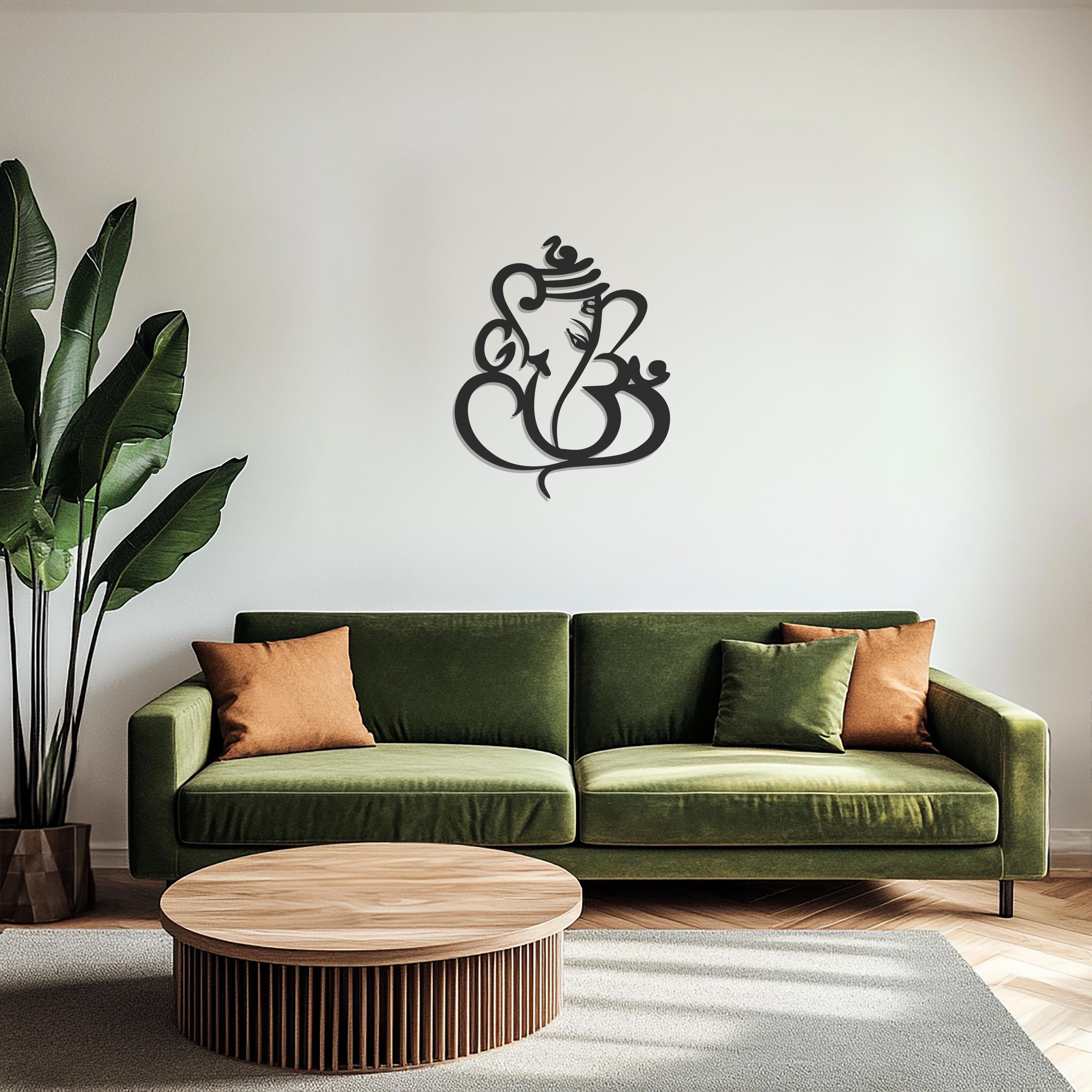 Lord Ganesha Metal Wall Art, Hindu God Wall Decor, Ganpati Wall Hanging ...