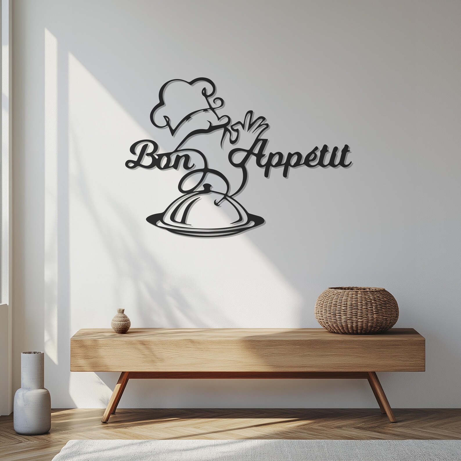 Bon Appétit Kitchen Wall Decor, Chef Metal Wall Art for Dining Room and ...