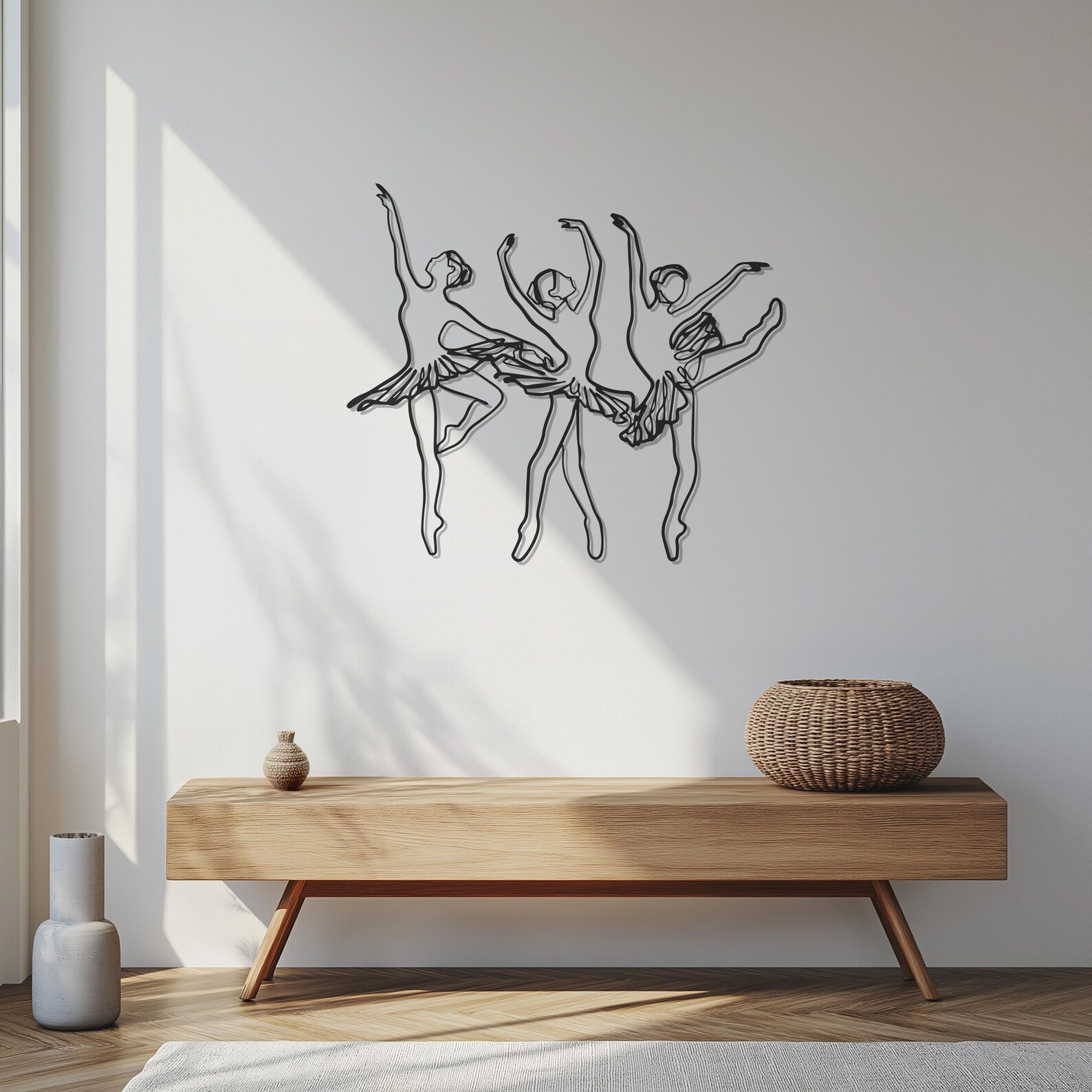 Elegant Ballerina Wall Art Decor - Metal Dancer Silhouette Hanging ...