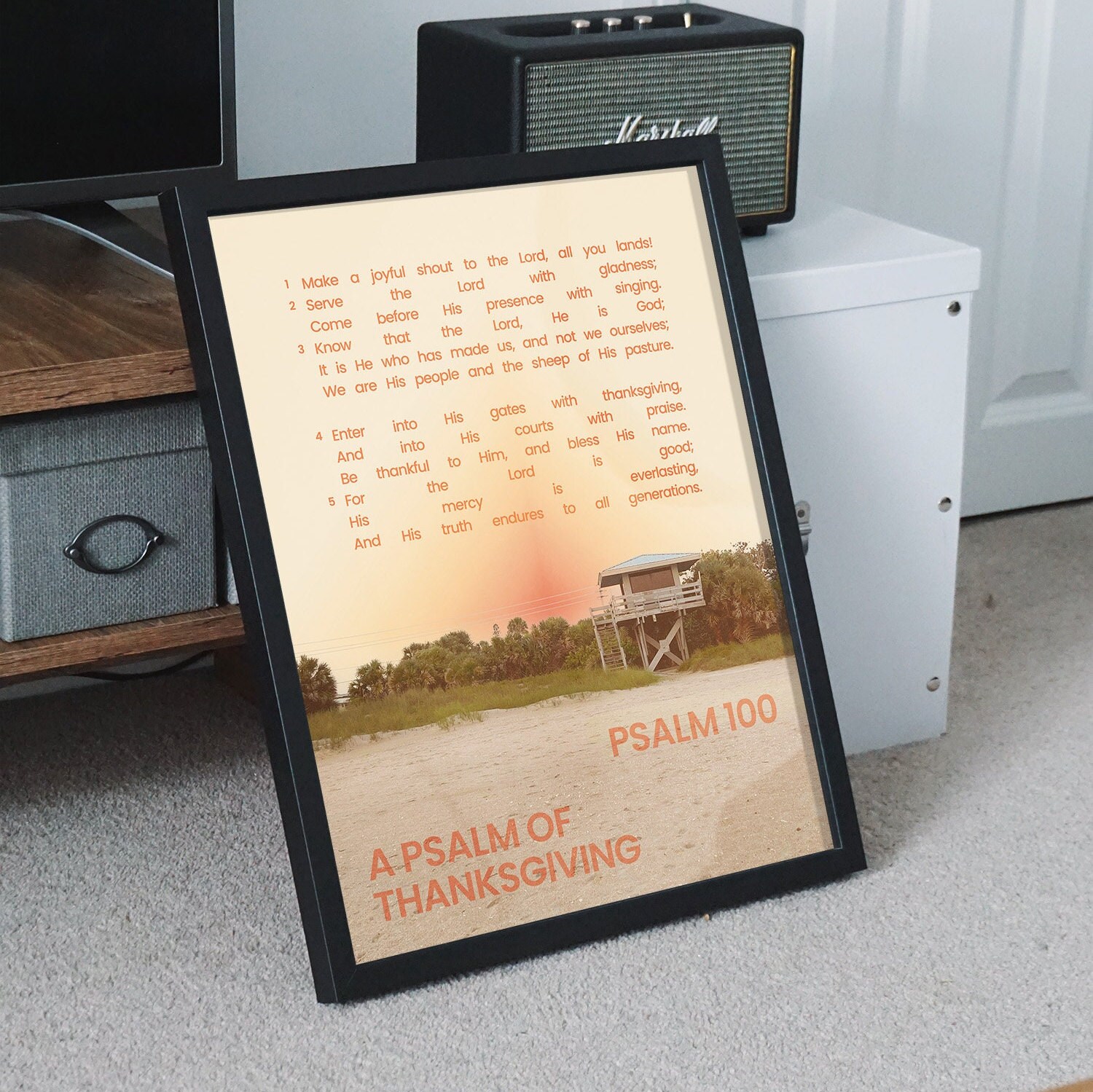 Psalm 100, Digital Print, Christian Art, Poster, Wall Art Prints, Home ...