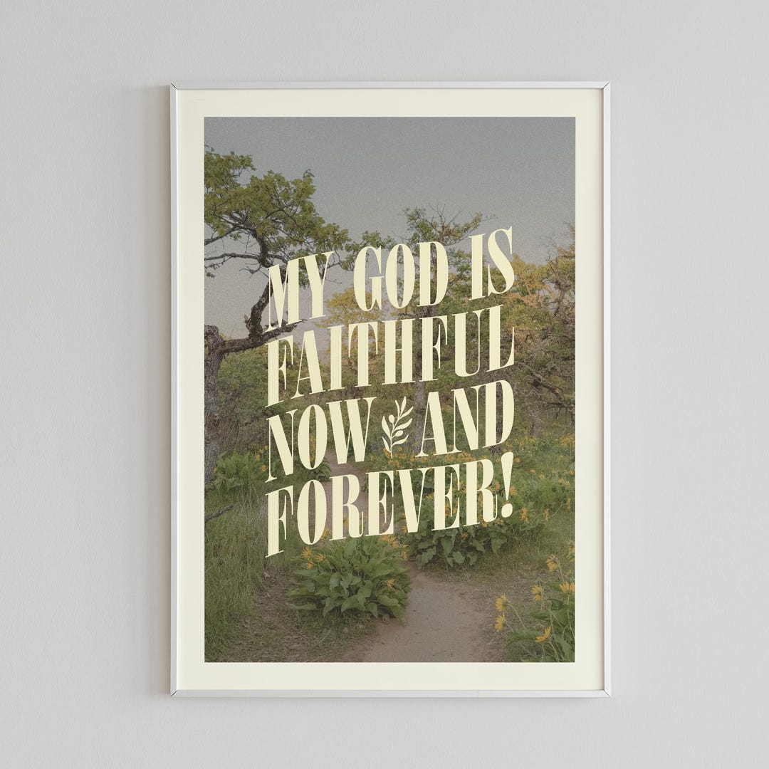 God is Faithful Poster, Christian Wall Art, Trendy Decor, Quote Art ...