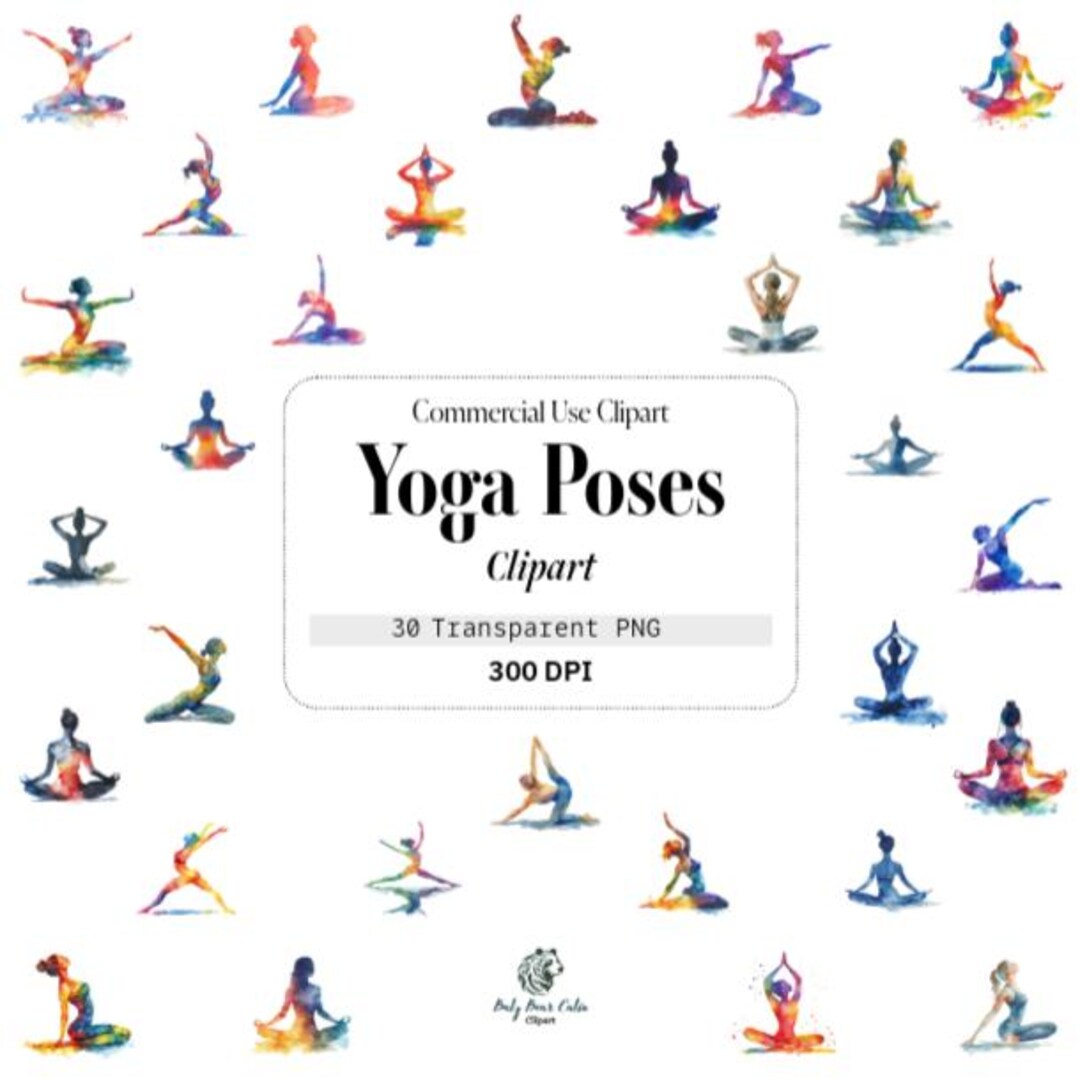 Watercolor Yoga Poses, Watercolor, Compositions, Commercial Use ...