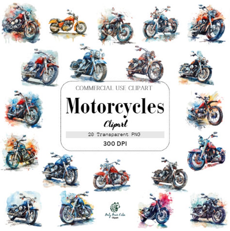 Watercolor Motorcycle, Watercolor, Compositions, Commercial Use ...