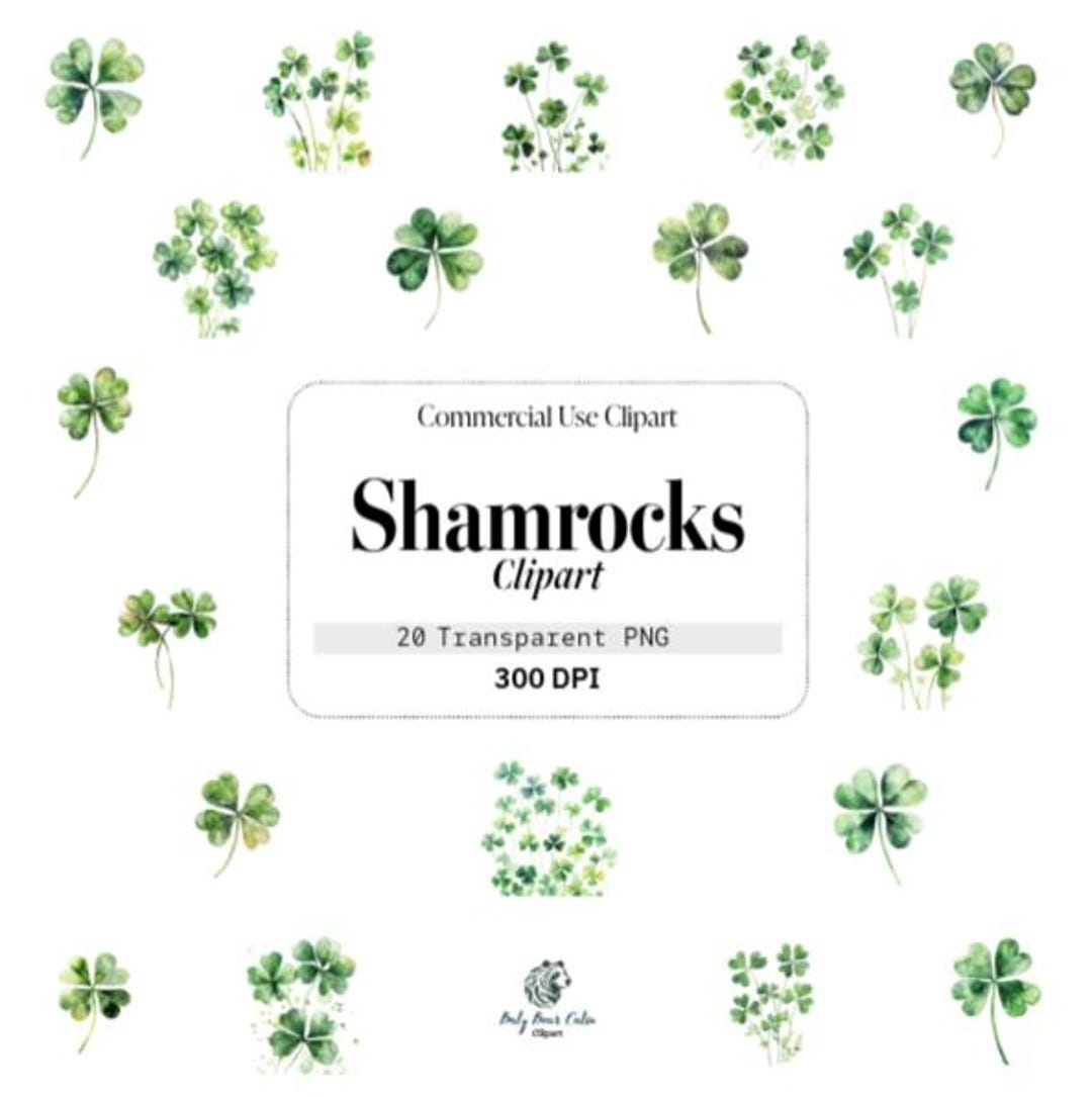 Watercolor Shamrocks, Watercolor, Compositions, Commercial Use ...
