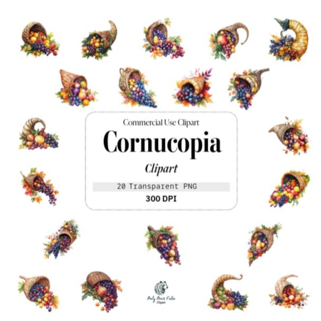 Watercolor Cornucopia, Watercolor, Compositions, Commercial Use ...