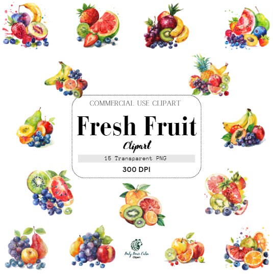 Watercolor Fresh Fruit, Watercolor, Food, Commercial Use, Template ...
