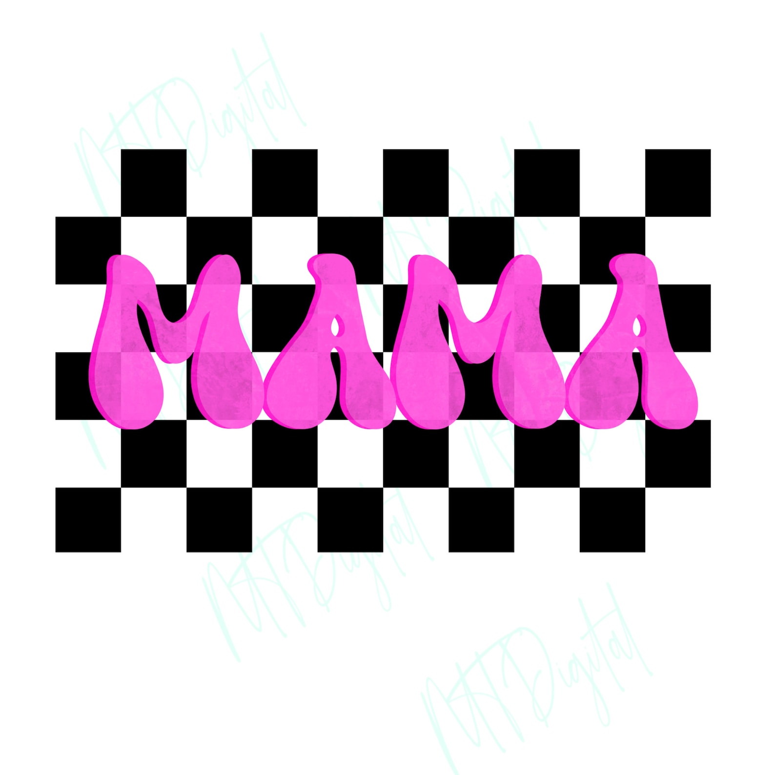 Checkered Retro Mama PNG; Checkered Mama Digital Download, Checkered ...