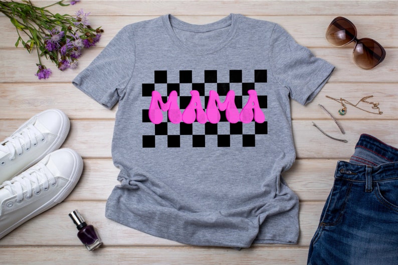 Checkered Retro Mama PNG; Checkered Mama Digital Download, Checkered ...