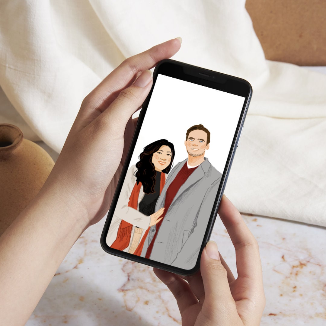 Custom Digital Colored Portrait, Illustration From Photo - Etsy