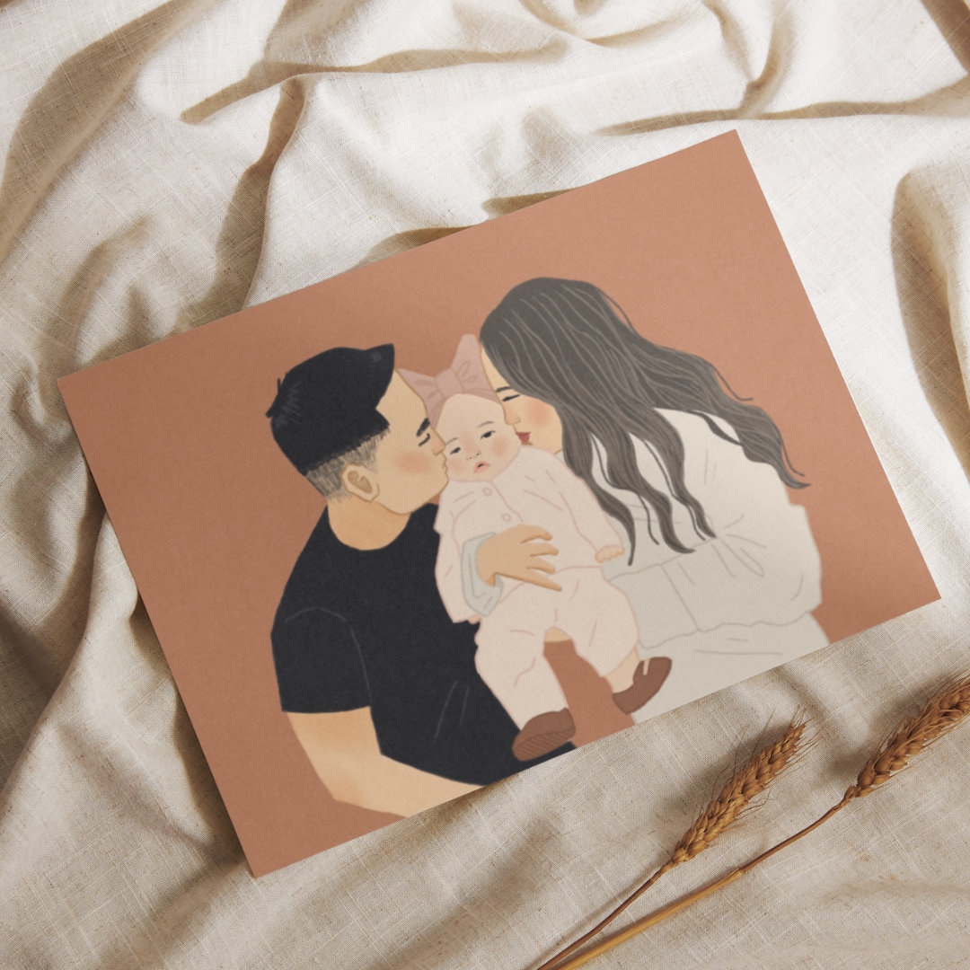 Custom Digital Colored Portrait, Illustration From Photo - Etsy