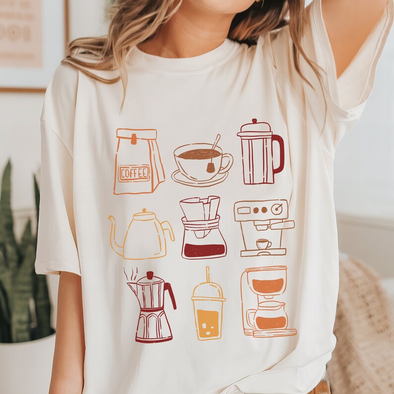 Coffee Shirt Retro Graphic Tee Barista Shirt Foodie Coffee Lover Gifts ...