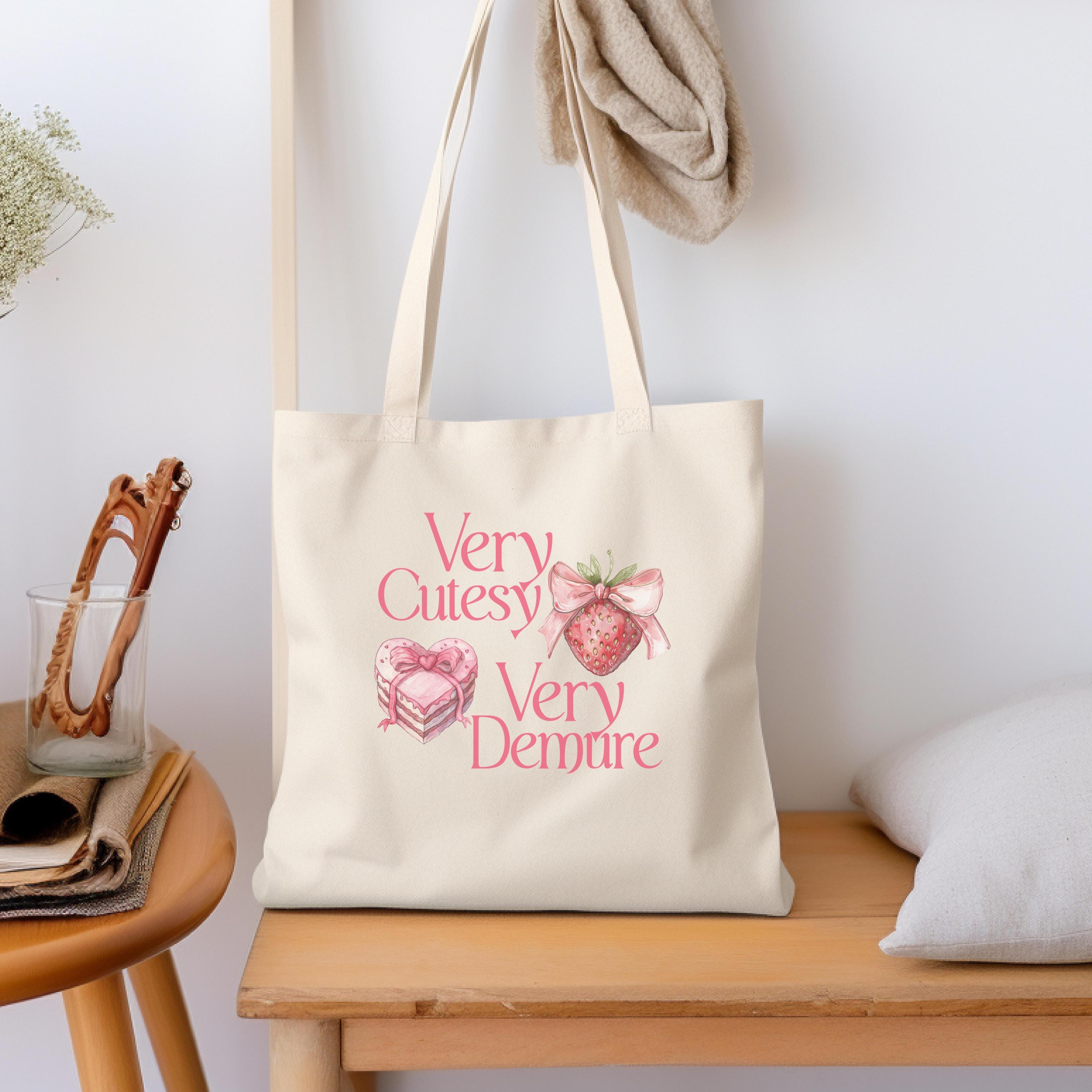 Very Demure Tote Bag Cute Viral Tiktok Meme Cotton Canvas Tote Very ...