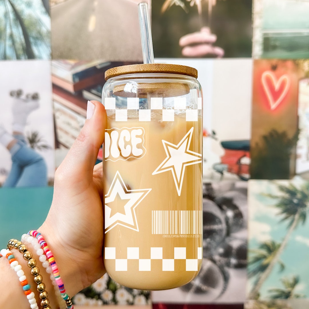 16oz Y2K OMG Iced Coffee Glass Cup With Bamboo Lid and Straw - Etsy