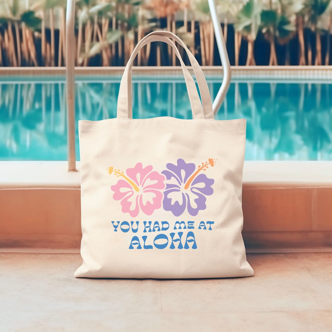 You Had Me at Aloha Tote Bag Coconut Girl Cute Canvas Tote Summer ...