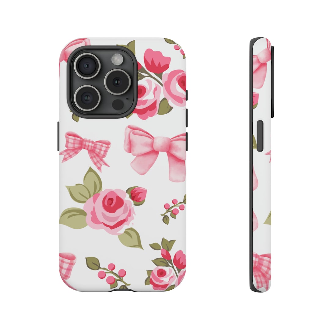 Cute Coquette Phone Case With Pink Bows and Roses for Coquette ...