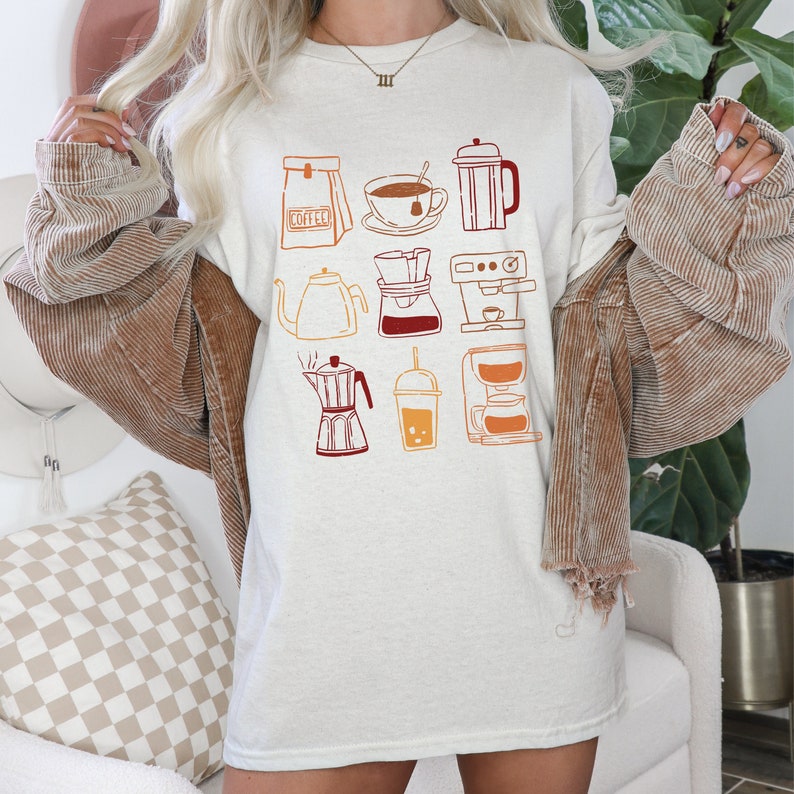 Coffee Shirt Retro Graphic Tee Barista Shirt Foodie Coffee Lover Gifts ...
