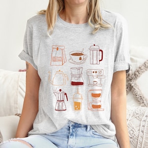 Coffee Shirt Retro Graphic Tee Barista Shirt Foodie Coffee Lover Gifts ...