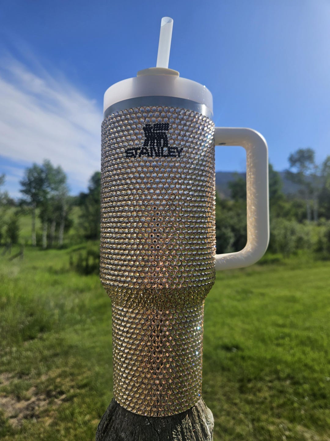 Blinged Authentic Stanley Tumbler. 40 OZ. Champagne Gold. Ready to Ship ...
