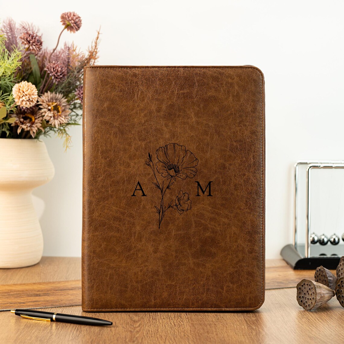 Personalized Leather Portfolio,leather Folder Letter,custom Portfolio ...
