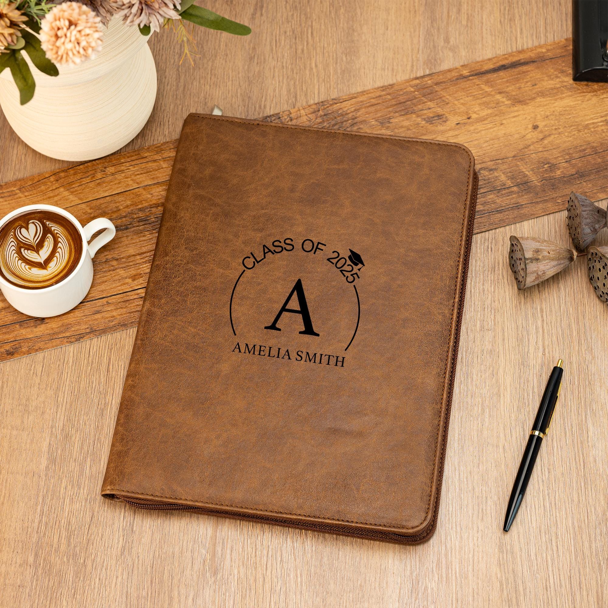 Personalized Leather Portfolio,leather Folder Letter,custom Portfolio ...