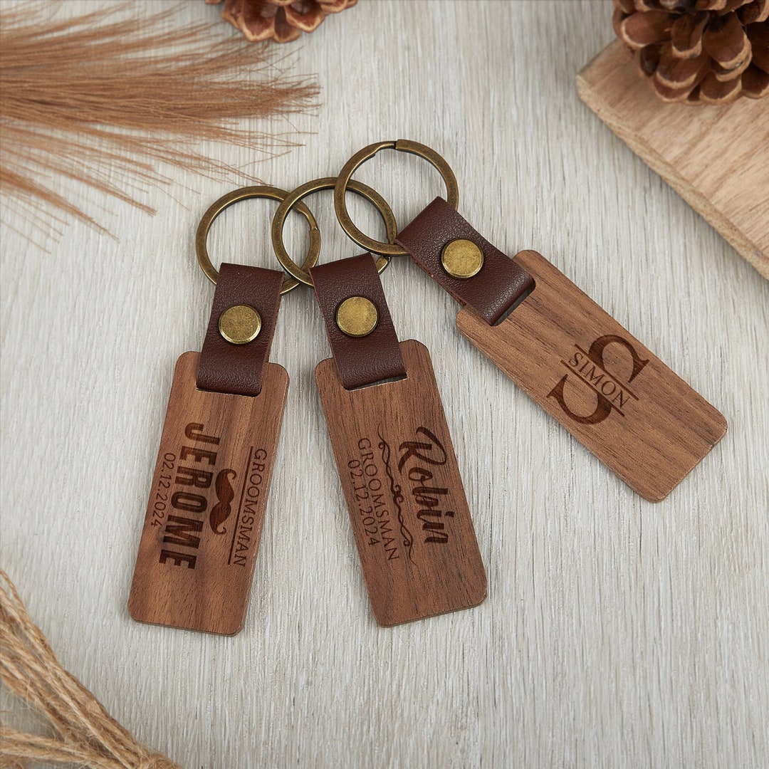 Personalized Wooden Key Chain,engraved Wood Key Chain,wood Gifts for ...