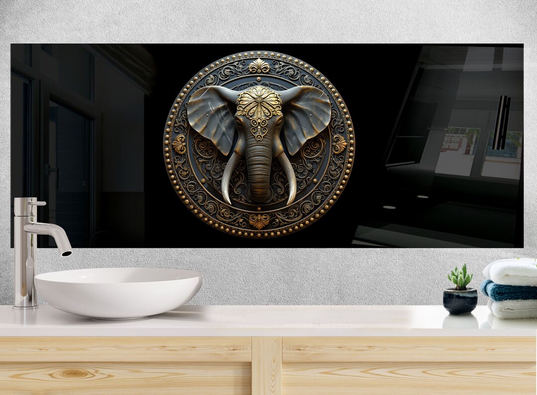 Tempered Glass Backsplash Tiles-elephant Backsplash for Kitchen ...