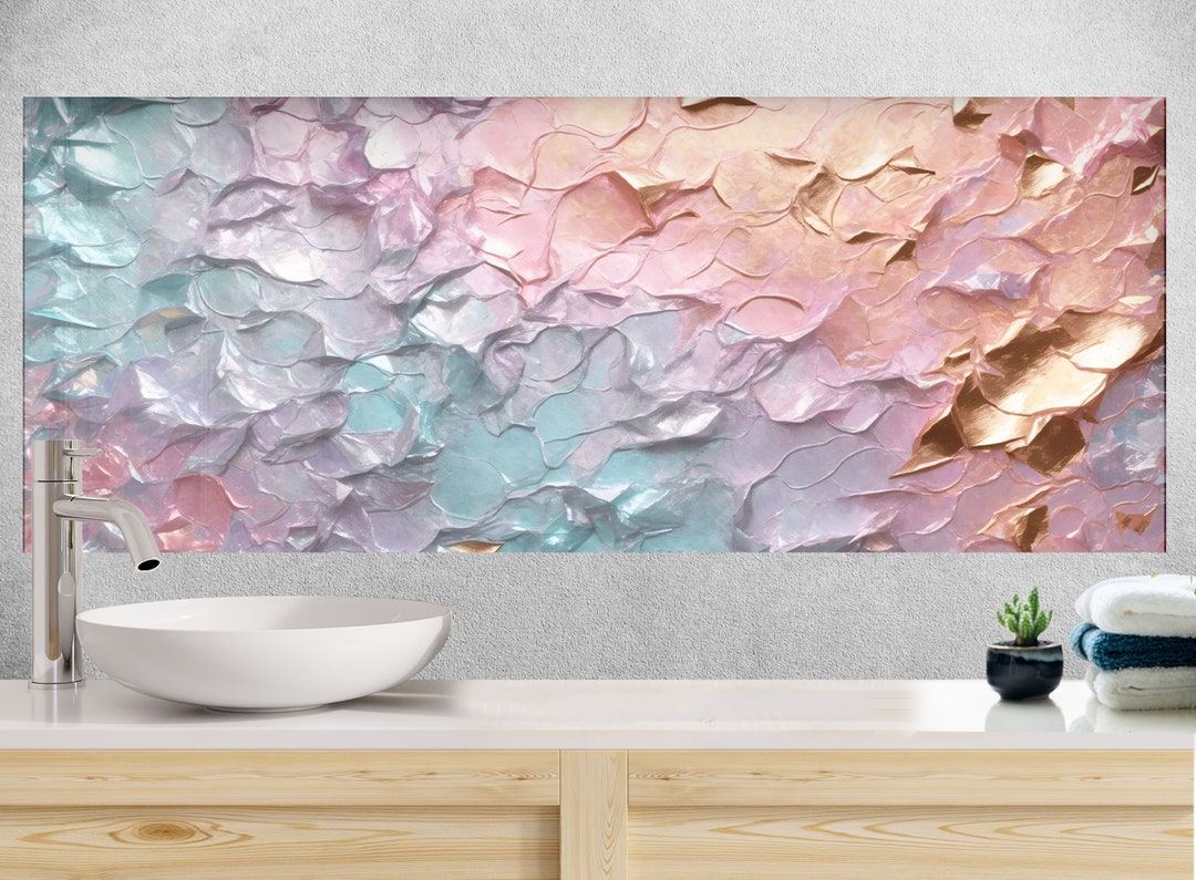 Tempered Glass Backsplash Tiles-pink Backsplash for Kitchen Splashback ...