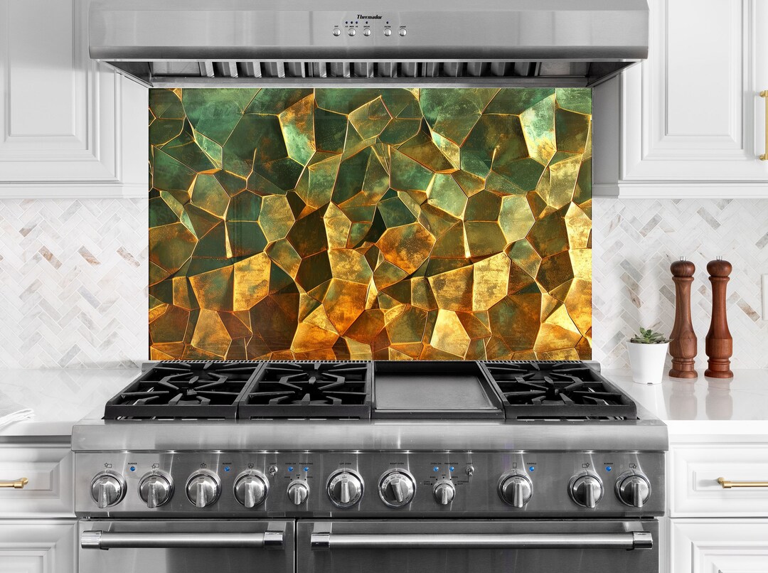 Tempered Glass Stained Backsplash Design-cooker Wall Backsplash Panel ...
