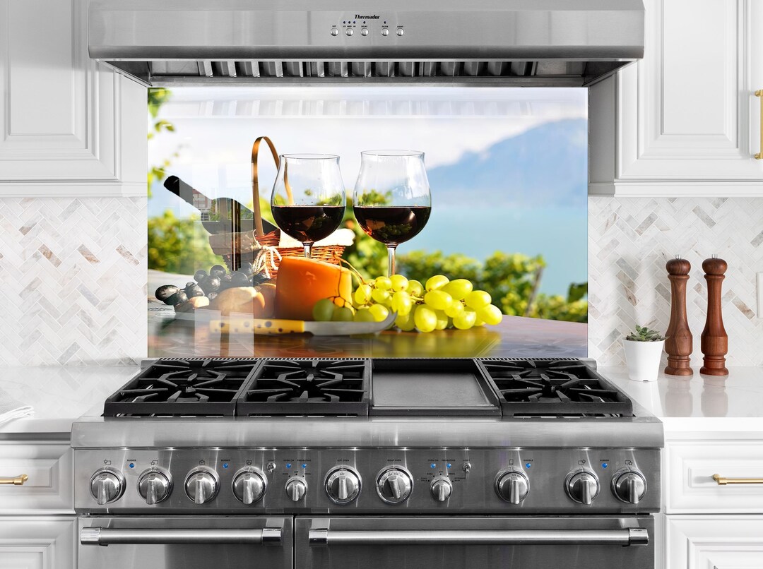 Kitchen Glass Splashback-tempered Glass Wine Backsplash Tile Kitchen ...
