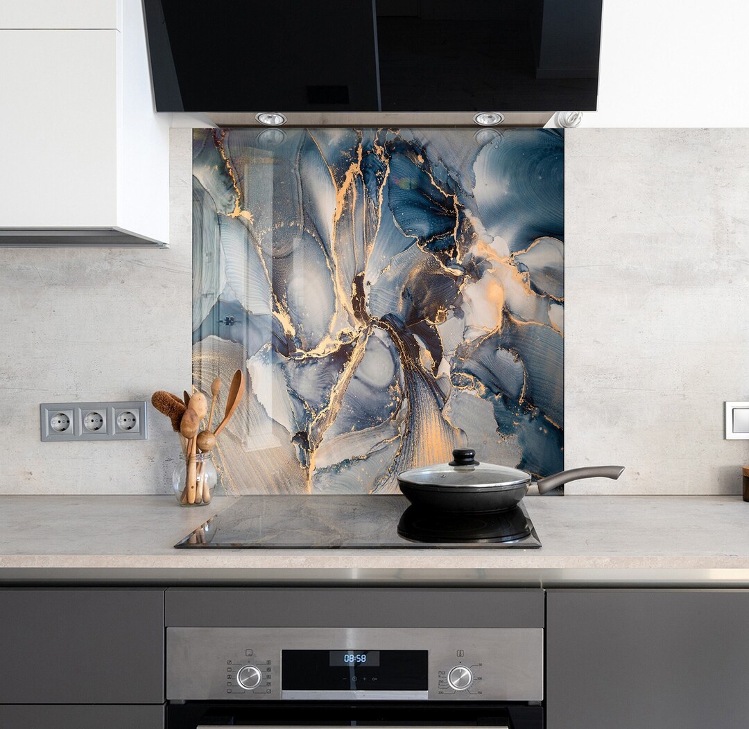 Tempered Glass Backsplash Tiles-marble Backsplash for Kitchen ...