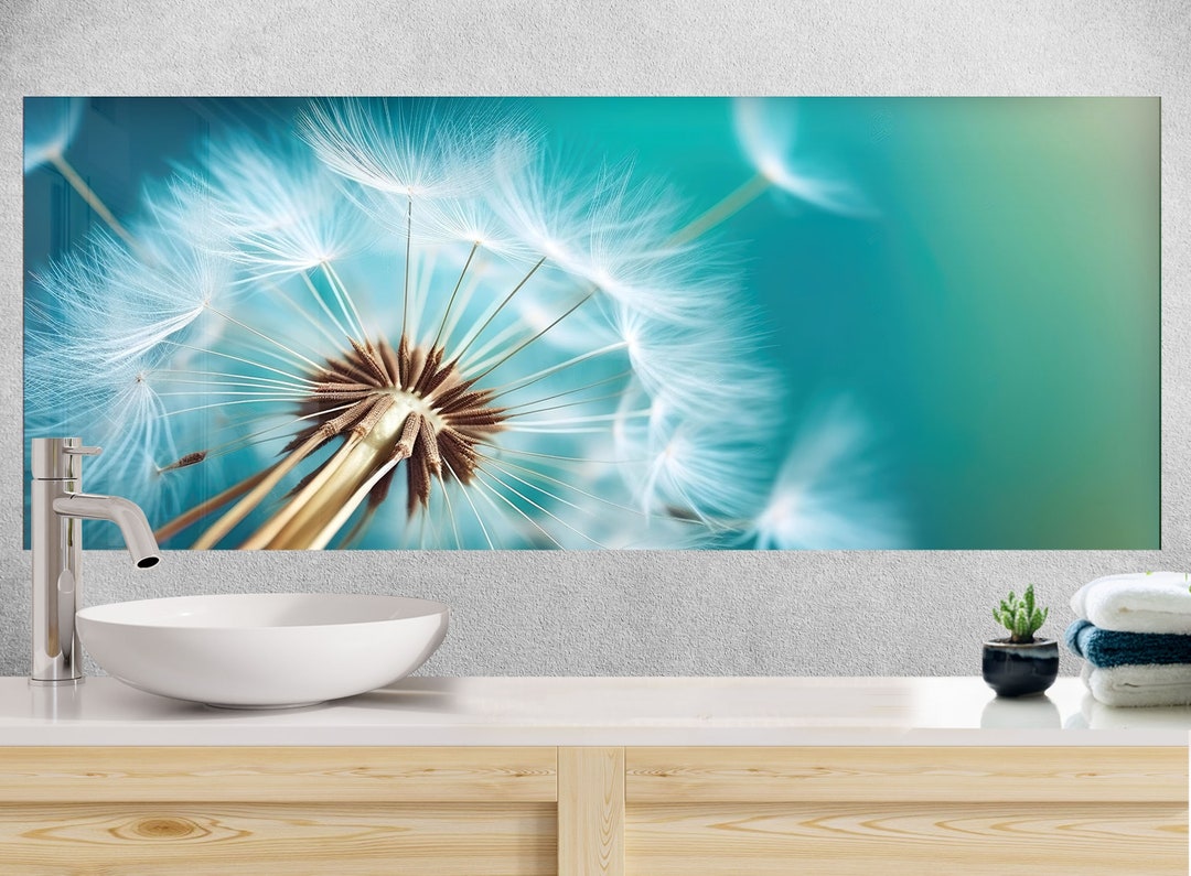 Tempered Glass Backsplash Tiles Floral Backsplash for Kitchen Flower ...