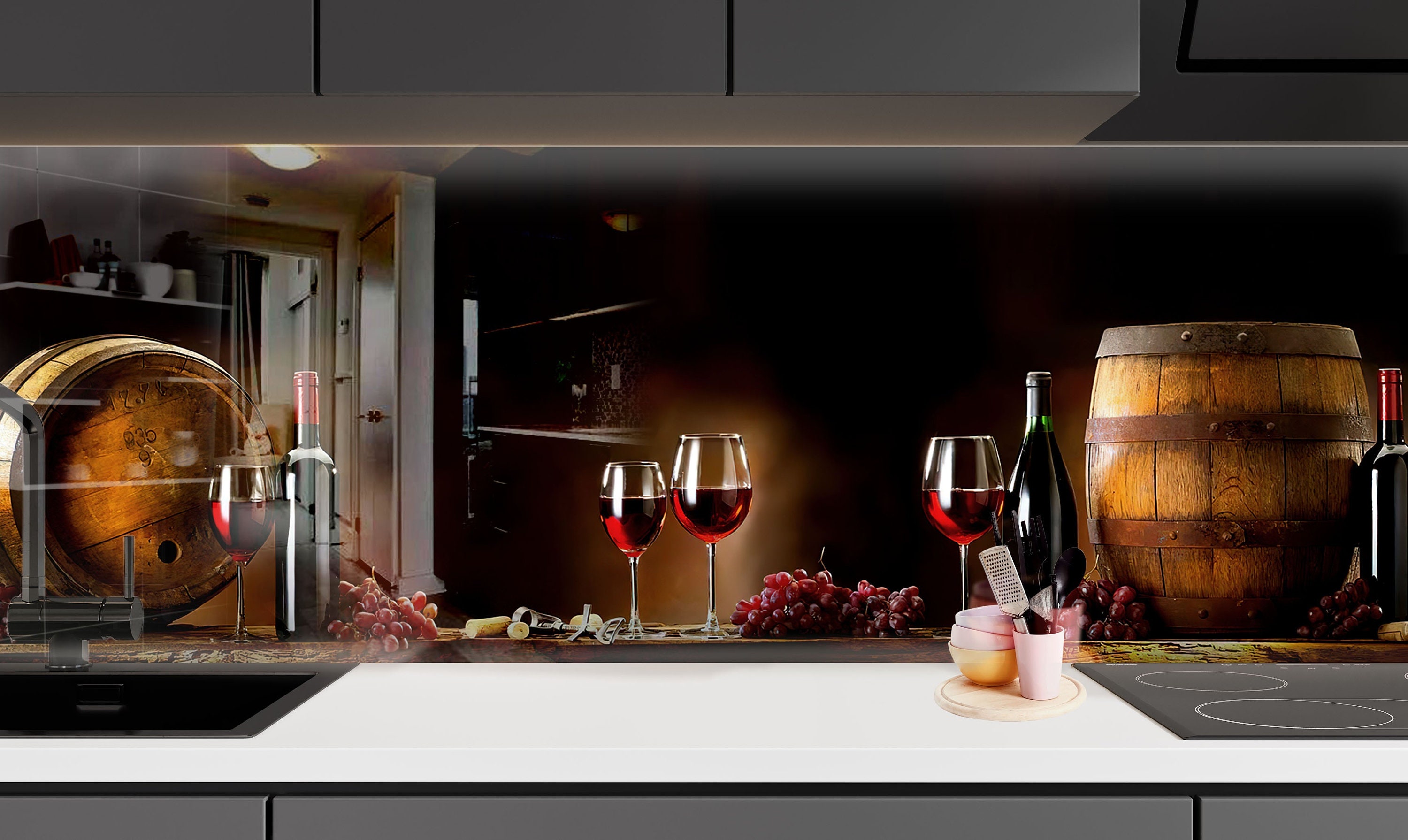 Kitchen Glass Splashback-tempered Glass Wine Backsplash Tile Kitchen ...
