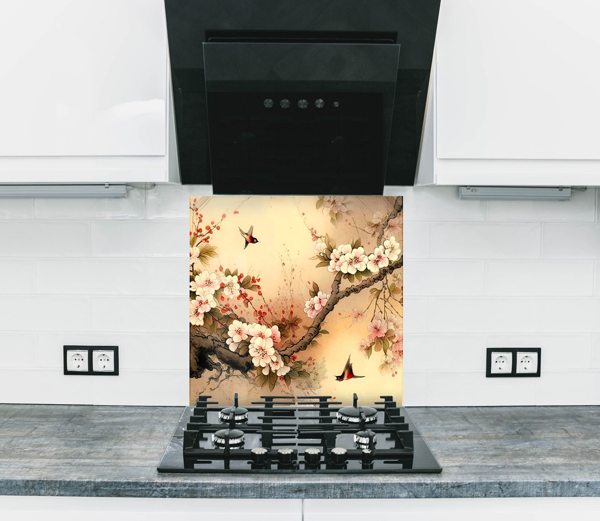 Tempered Glass Backsplash Tiles-gold Tree Backsplash for Bathroom ...