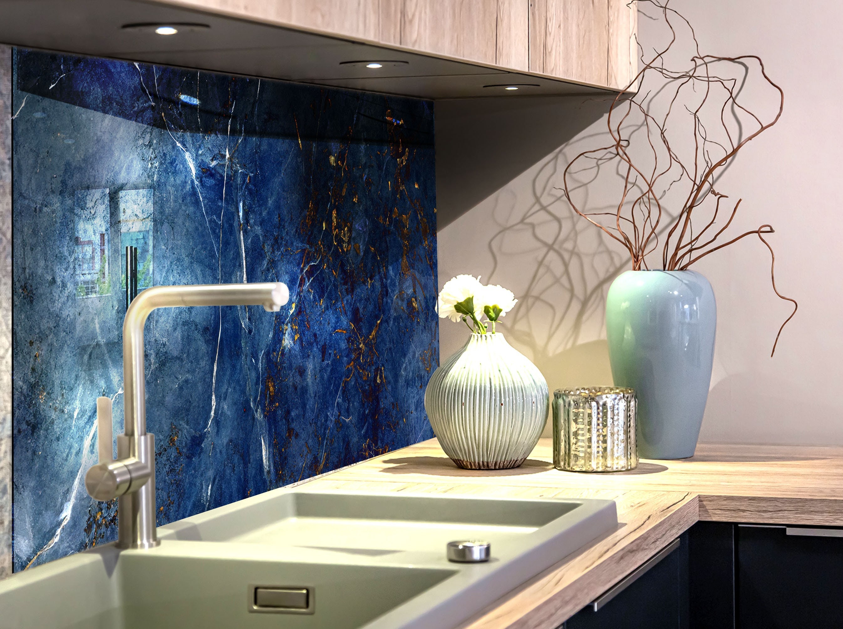 Tempered Glass Backsplash Tiles-stove Backsplash for Kitchen Splashback ...