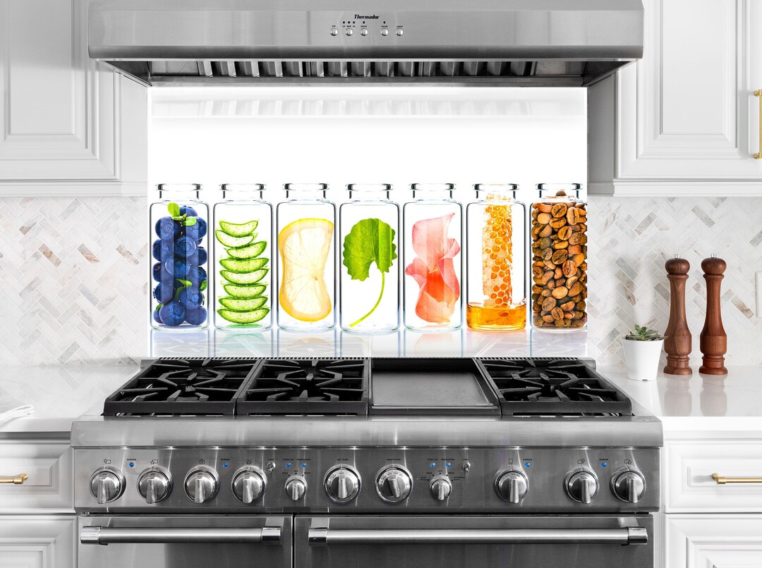 Spices Backsplash Tile-solid Tempered Glass Wall Protection-kitchen ...