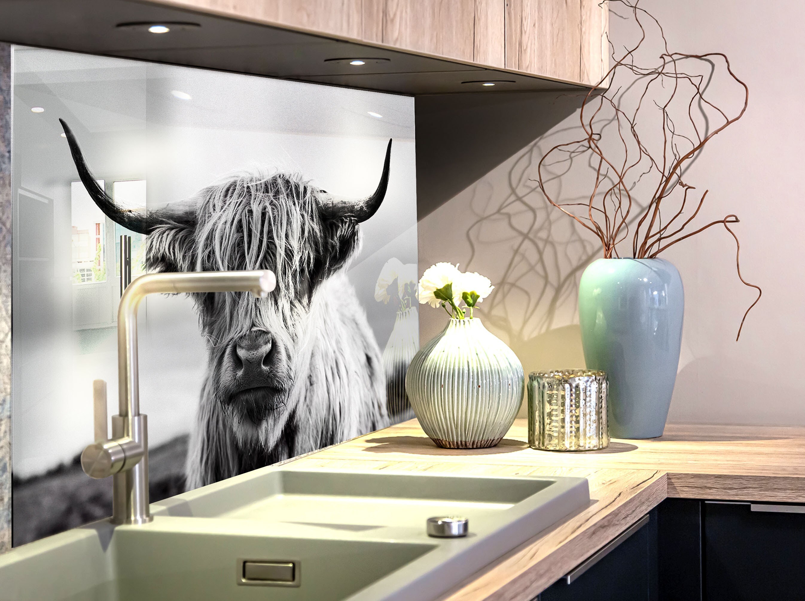 Tempered Glass Backsplash Stove Bull Backsplash for Kitchen Splashback ...