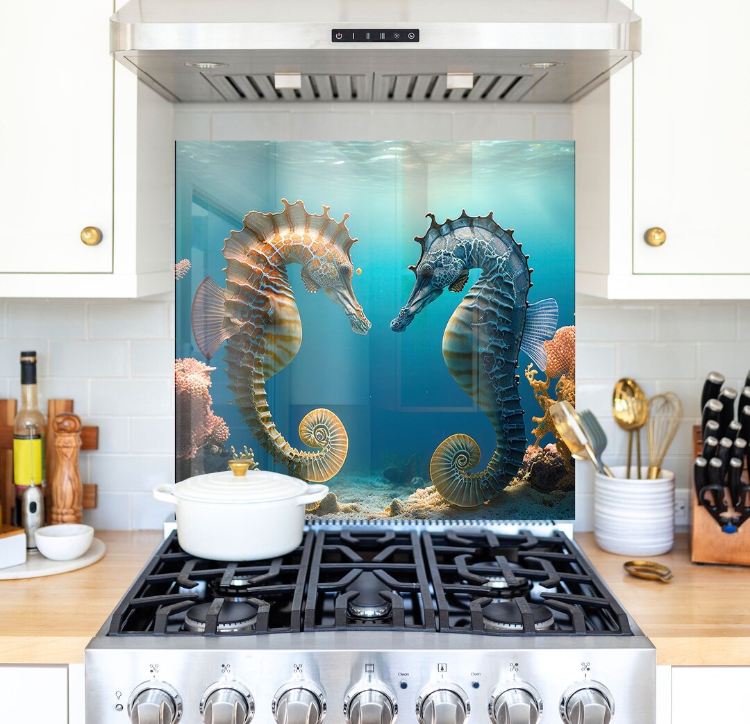 Tempered Glass Aquarium Backsplash Design-cooker Wall Backsplash Panel ...