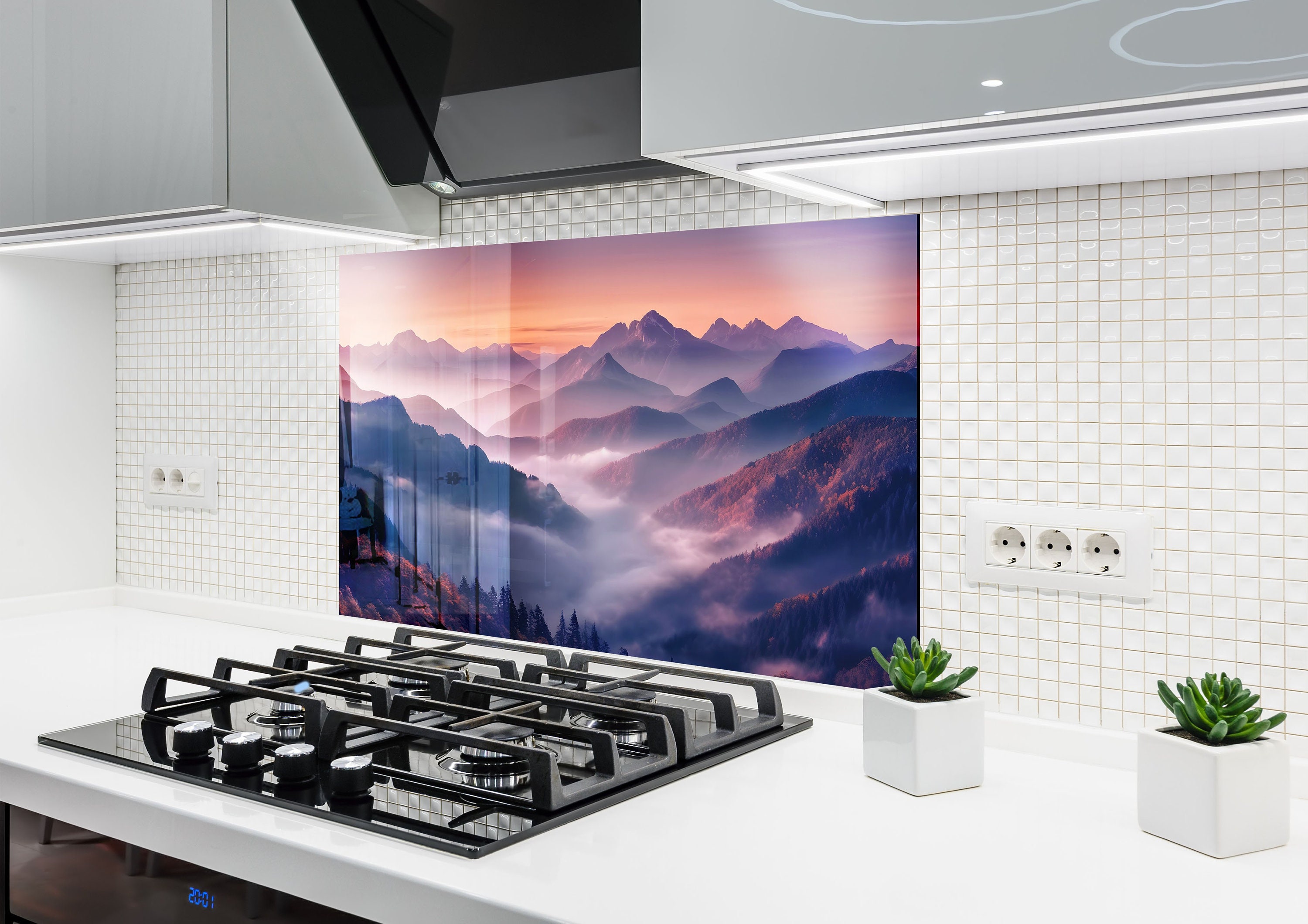 Tempered Glass Backsplash Tiles-nature Backsplash for Kitchen Nature ...