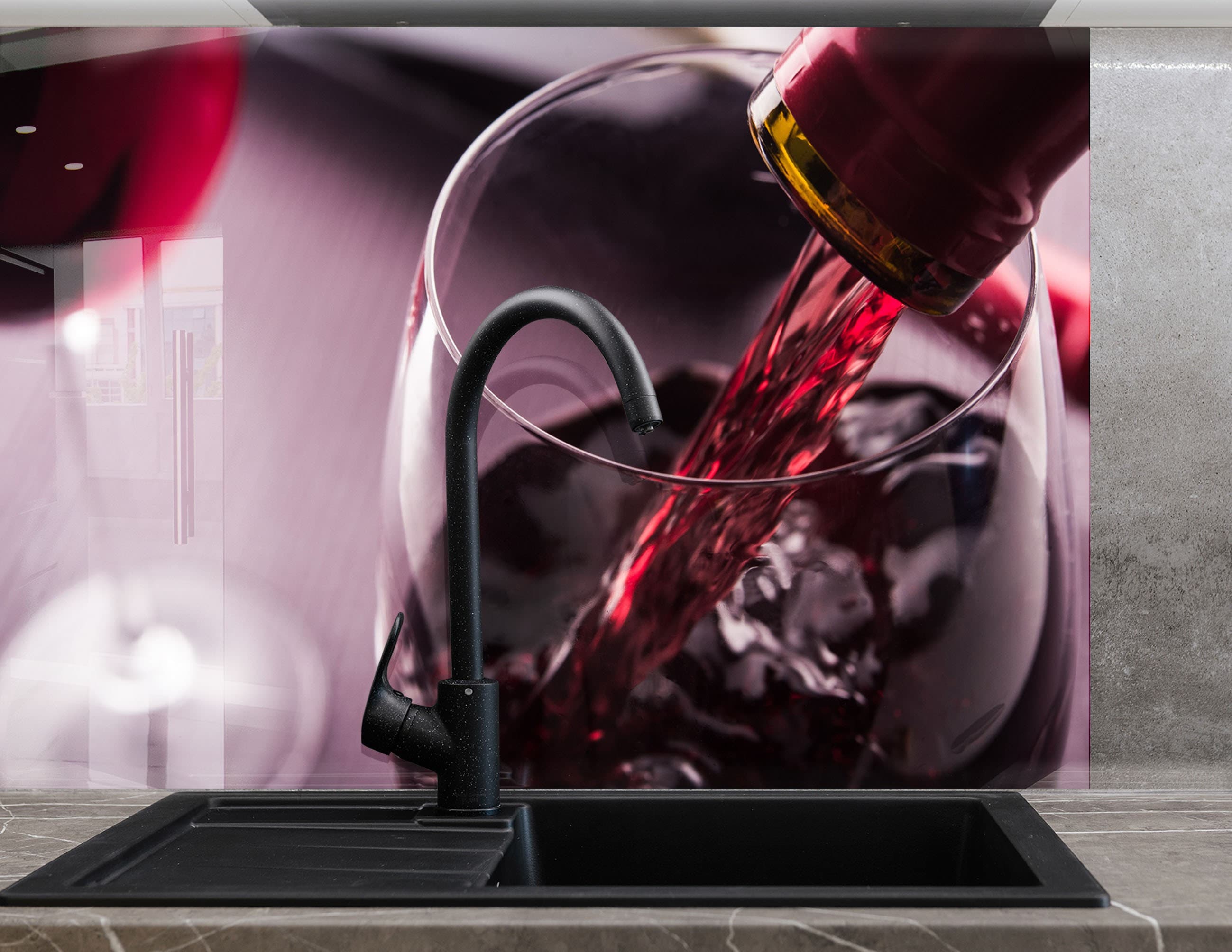 Kitchen Glass Splashback-tempered Glass Wine Backsplash Tile Kitchen ...